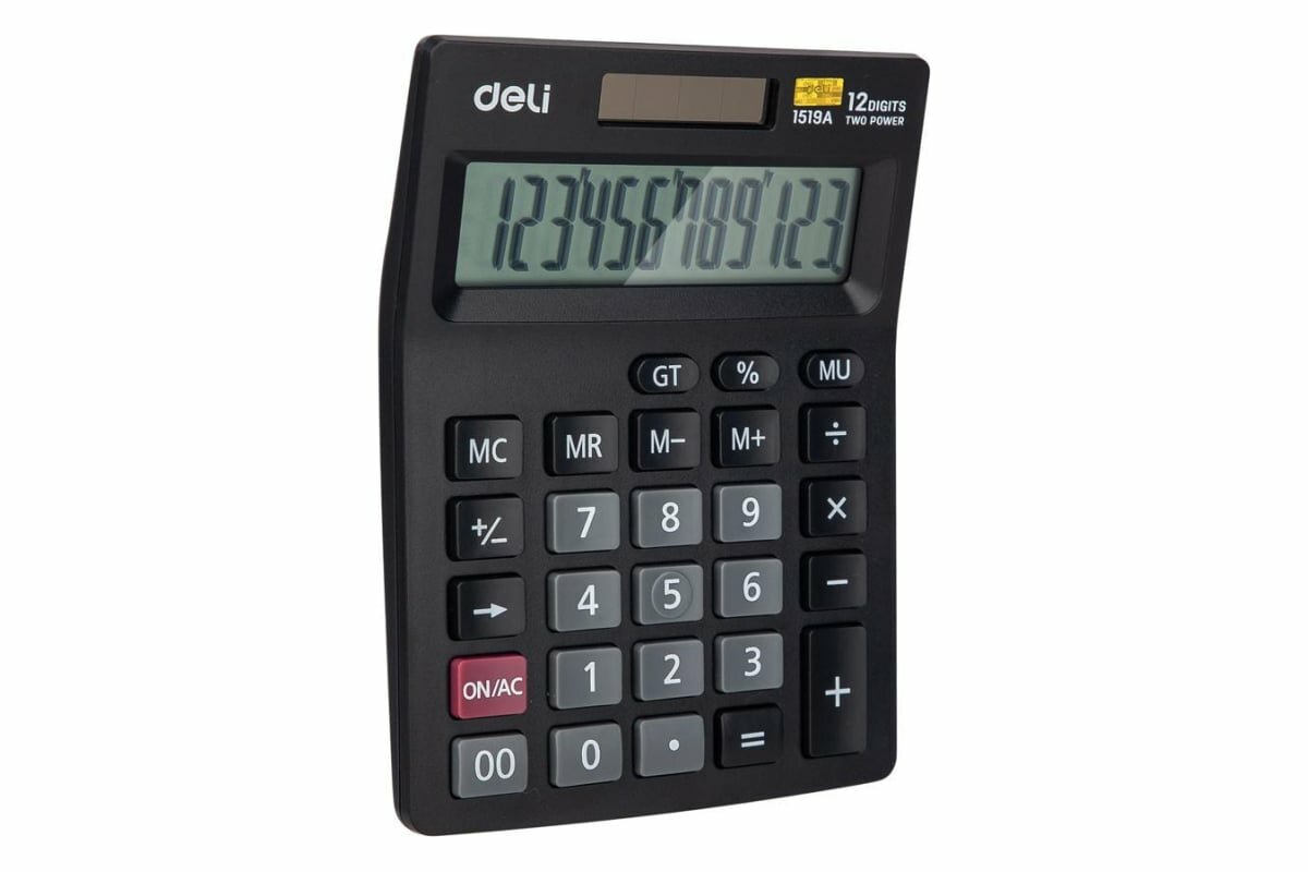 DELI настольный калькулятор e1519a 12-разрядный черный 205x132x105 мм компактный размер