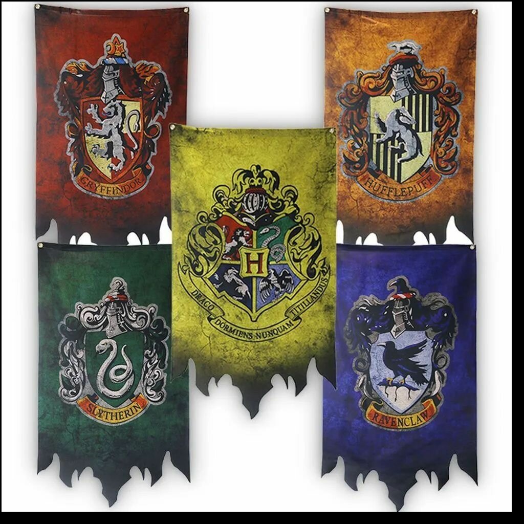 5 Баннеры на стенах Волшебного Дома Гарри Поттера Хогвартса, Harry Potter праздничные флаги для вечеринок, 30X50CM.