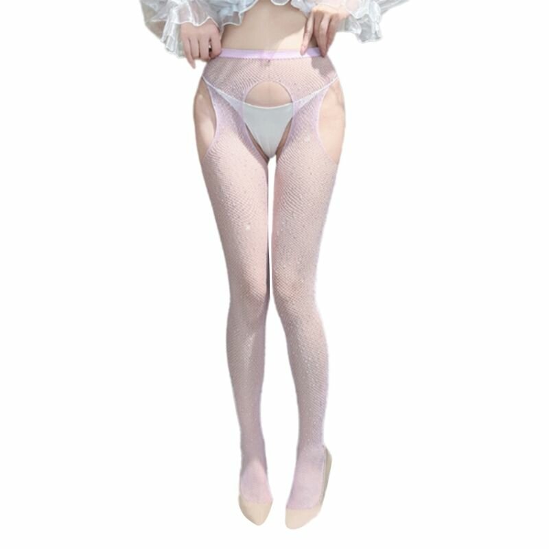 Женские ажурные чулки с подвязками