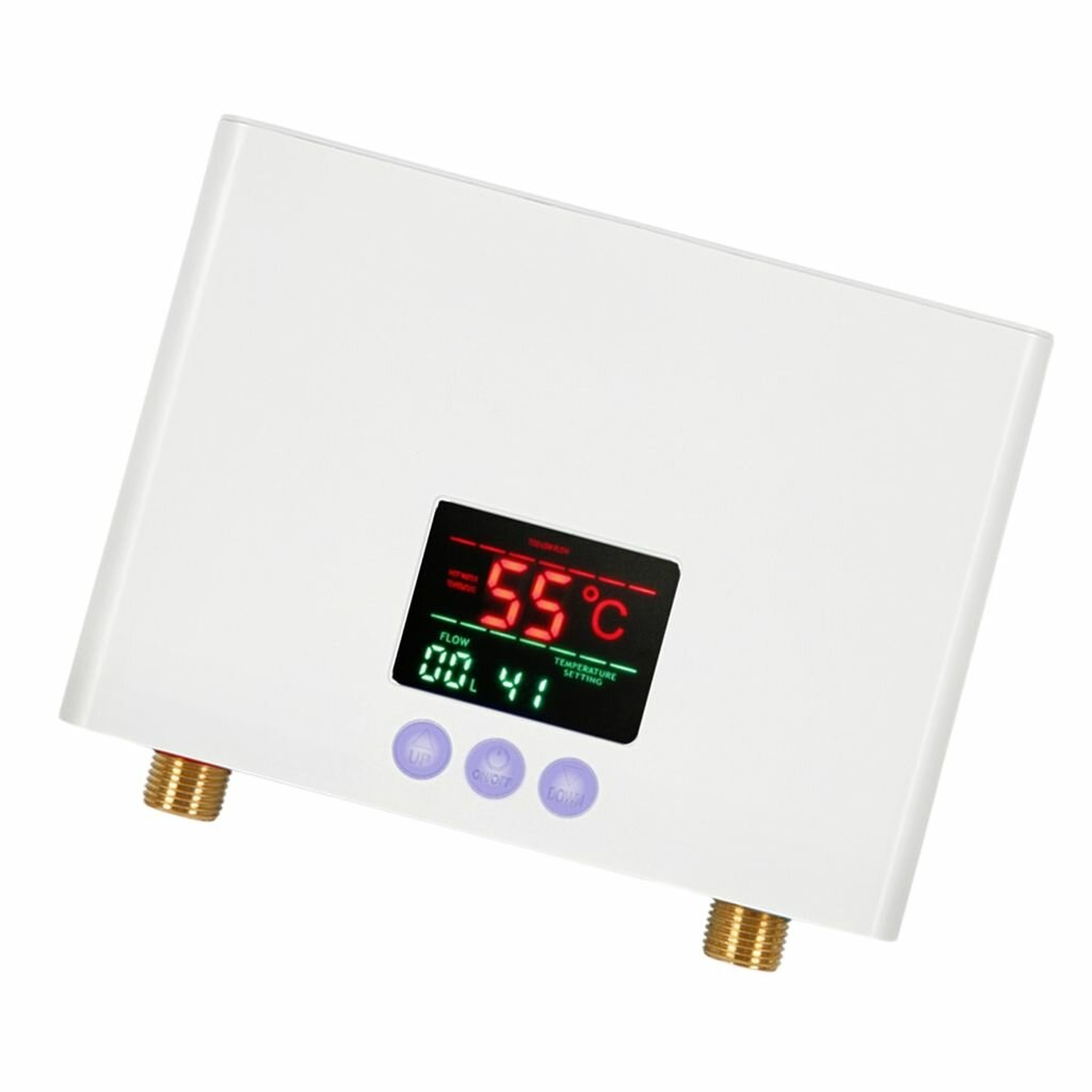 Настенный электрический водонагреватель для раковины со светодиодным инструментом для ванной комнаты, Белый