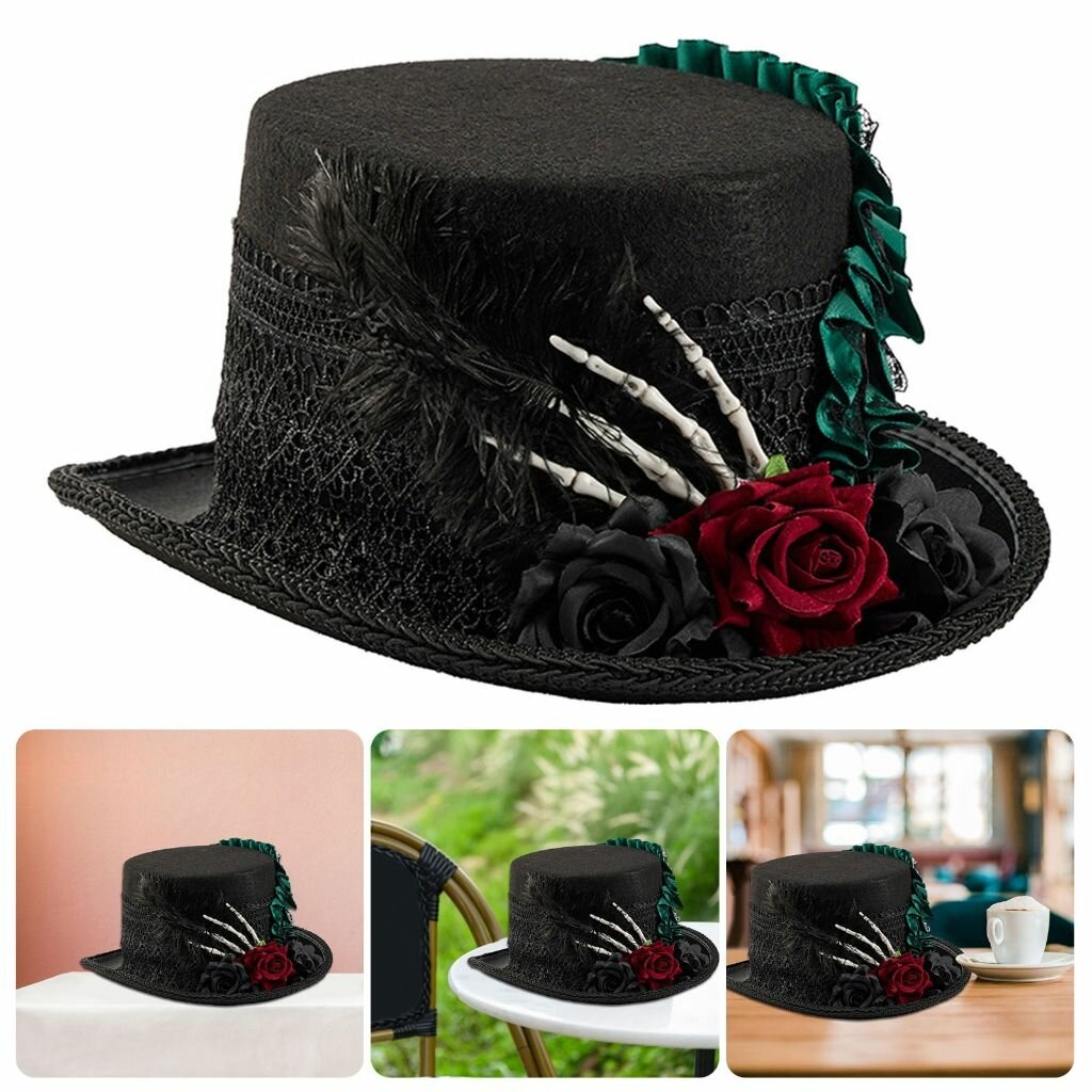 Шляпа Винтажная шляпа в стиле готического стимпанка чёрная