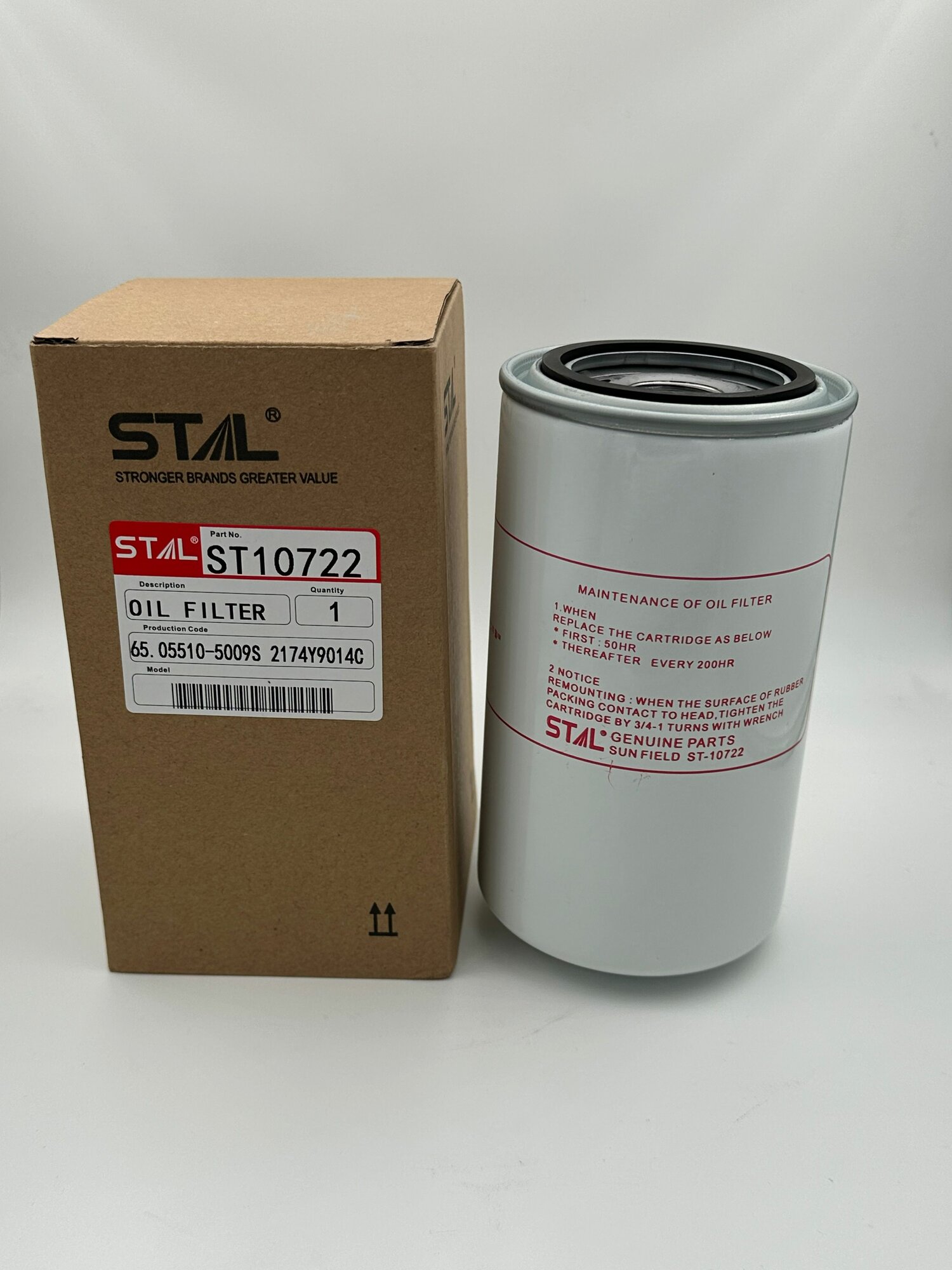 Фильтр масляный STAL ST10722 (P558615; LF3349; C5704; 65055105009S; 2474Y9014C) KOMATSU DAEWOO DITCH WITCH, DOOSAN HYUNDAI CASE, CUMMINS JCB JOHN DEERE, LIUGONG
