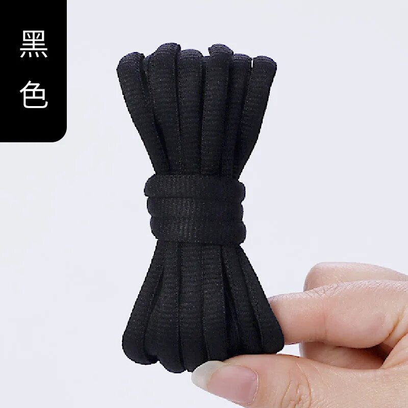 Овальные полукруглые спортивные шнурки для бега Black