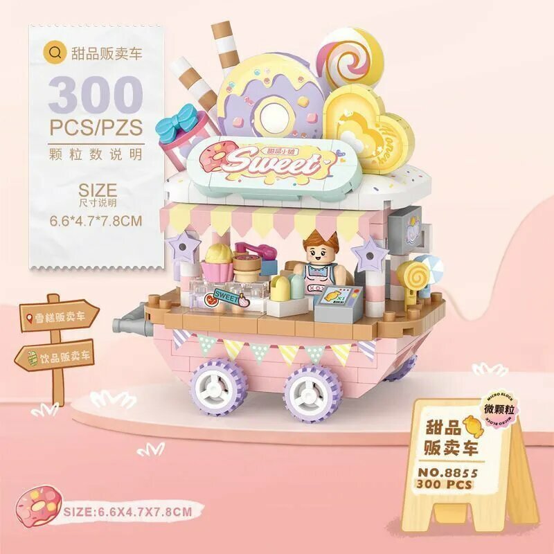 Конструктор Вид на улицу Loz Mini 8855 Тележка для десертов/Dessert cart , 300 деталей