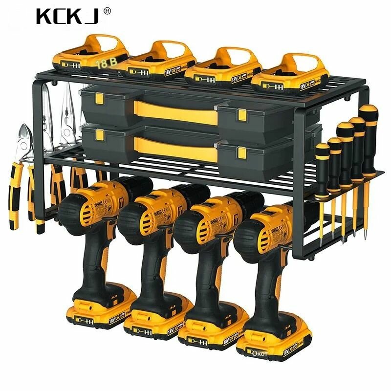 Подставка KCKJ строительная для электроинструментов, инструментов, шуруповертов, аккумуляторов настенная