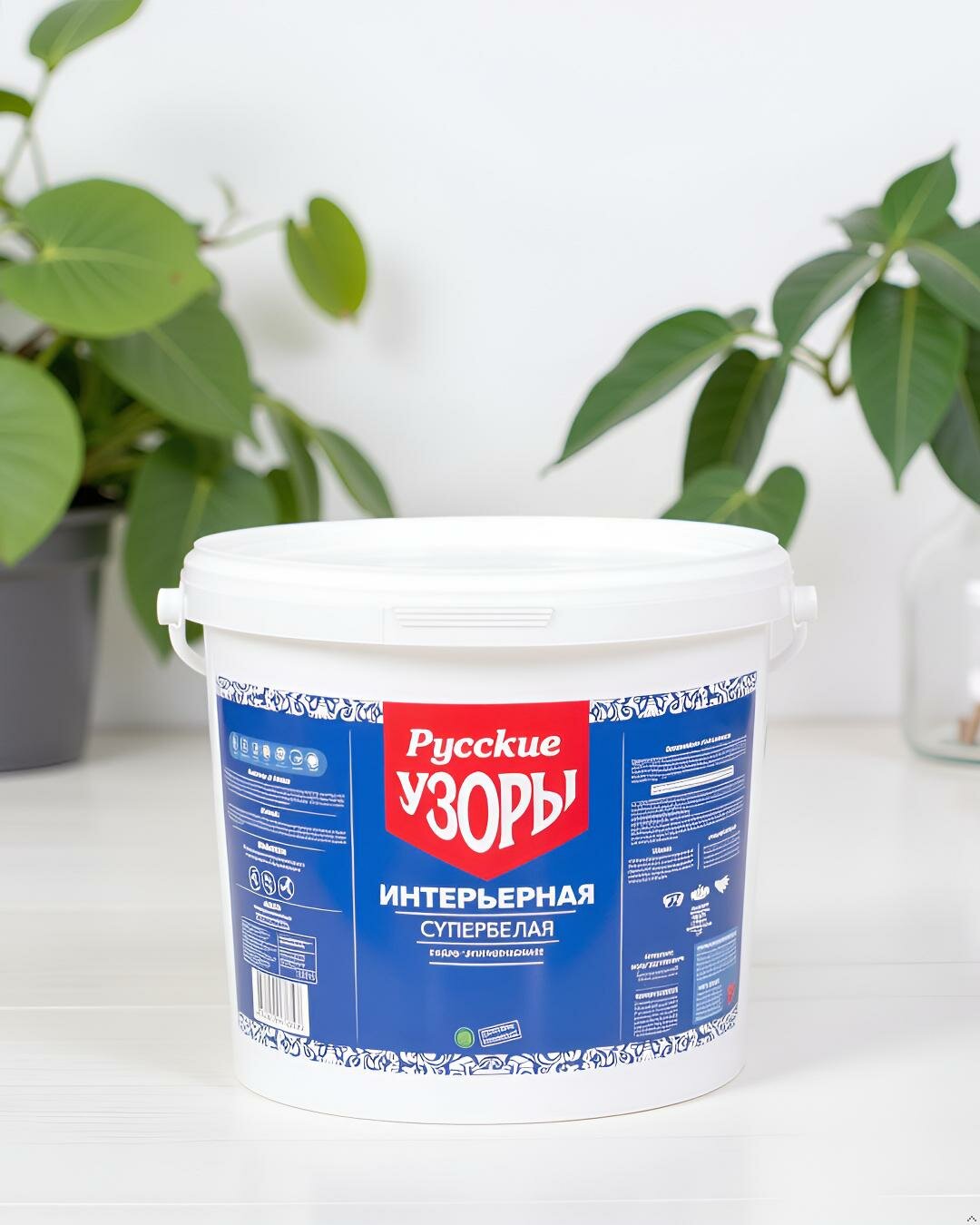 Краска воднодисперсионная, Русские узоры, интерьерная, матовая, супербелая, 2.7 кг