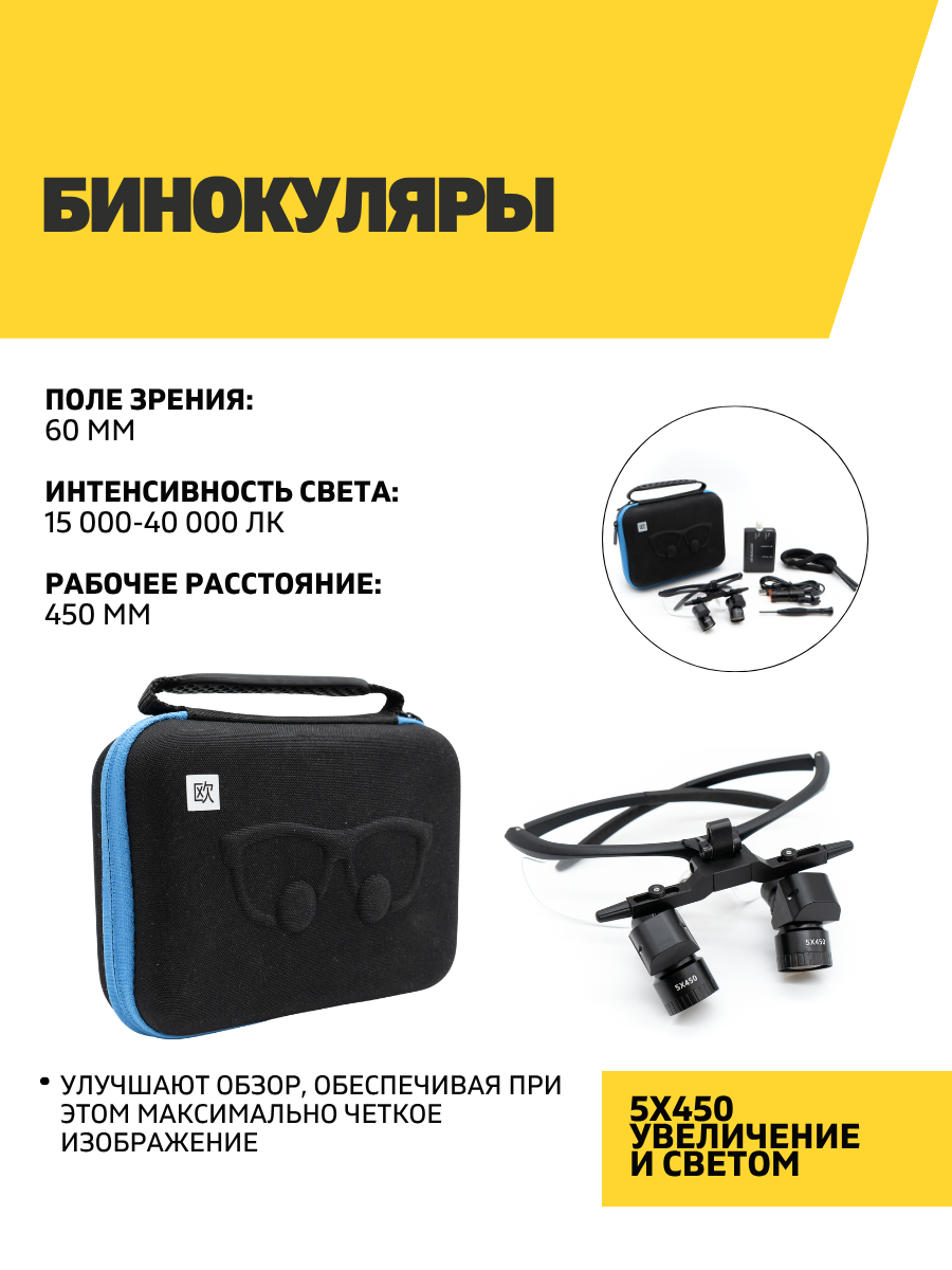 Бинокуляры с увеличением 5х450 и светом
