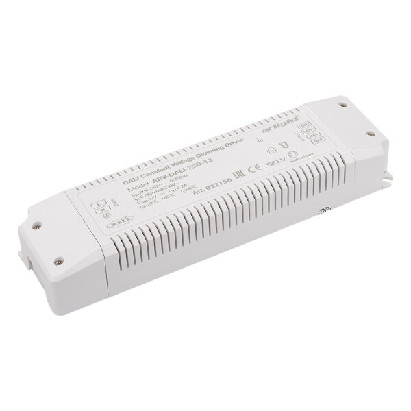 Блок питания ARV-DALI-75D-12 (12V, 6,2A, 75W, DALI) (arlight, IP20 Пластик, 2 года) 022156