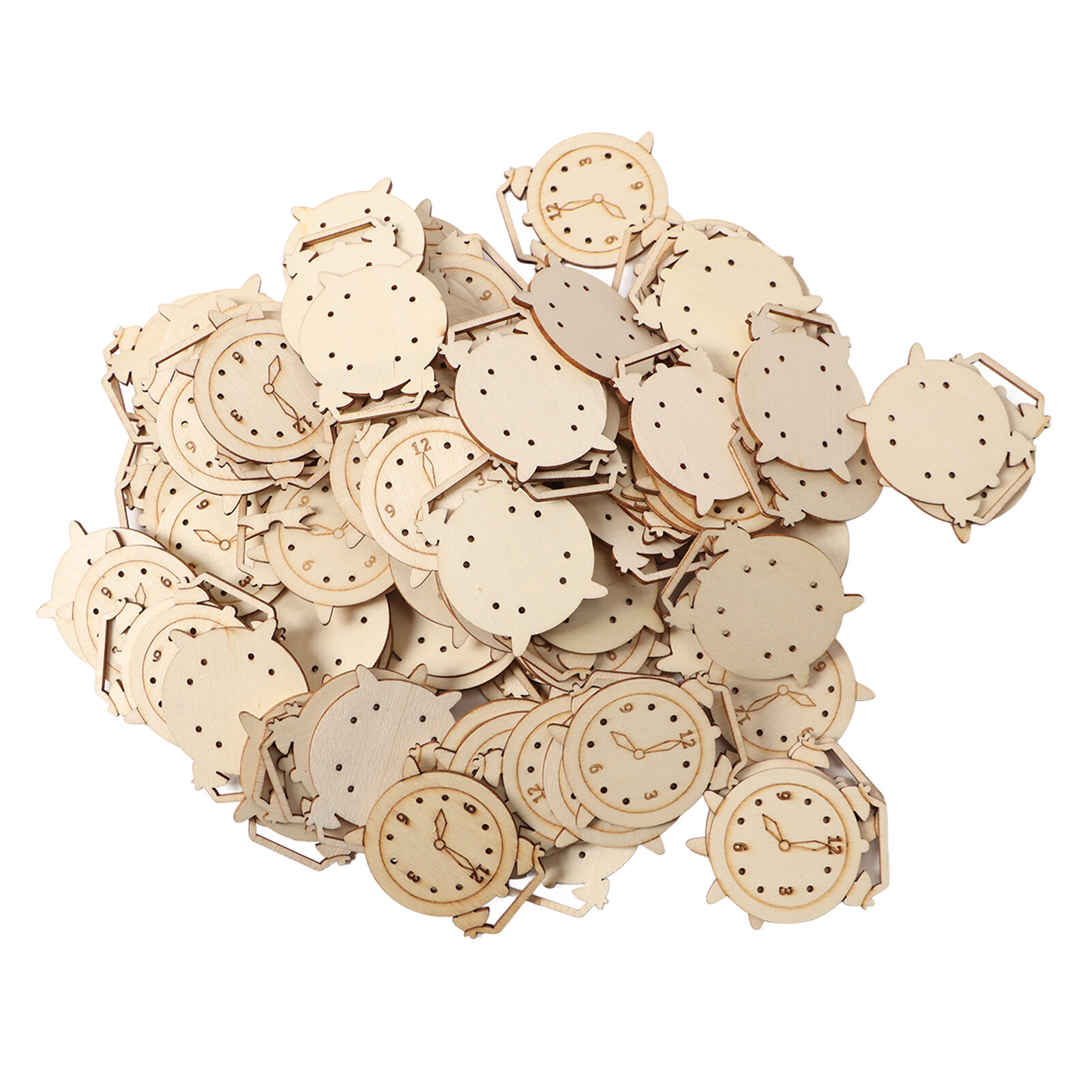 100 шт. незаконченных деревянных вырезок для будильника, сделай сам, инновационные, расписанные вручную незаконченные деревянные срезы для детского творчества, домашнего декора