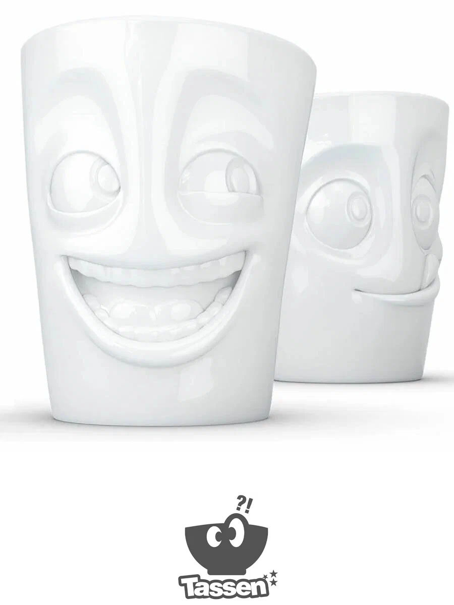 Набор стаканов Tassen Мимика Joking & Tasty, 2 шт, 350 мл, фарфор