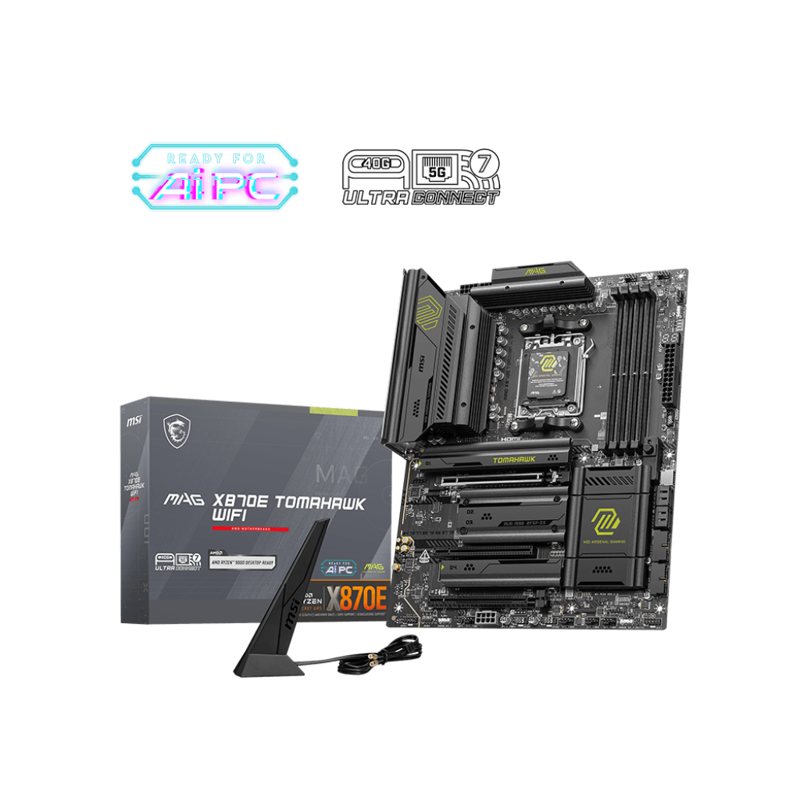 Материнская плата Soc-AM5 MSI MAG X870E TOMAHAWK WIF (4хDDR5, M.2, HDMI, ATX)