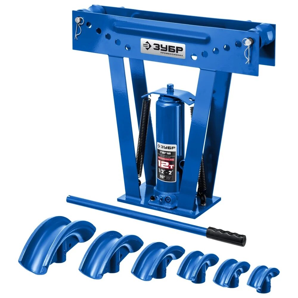 Гидравлический ручной трубогиб ЗУБР Профессионал ТВГ-12 вертикальный, 12т 43078-12, представляет