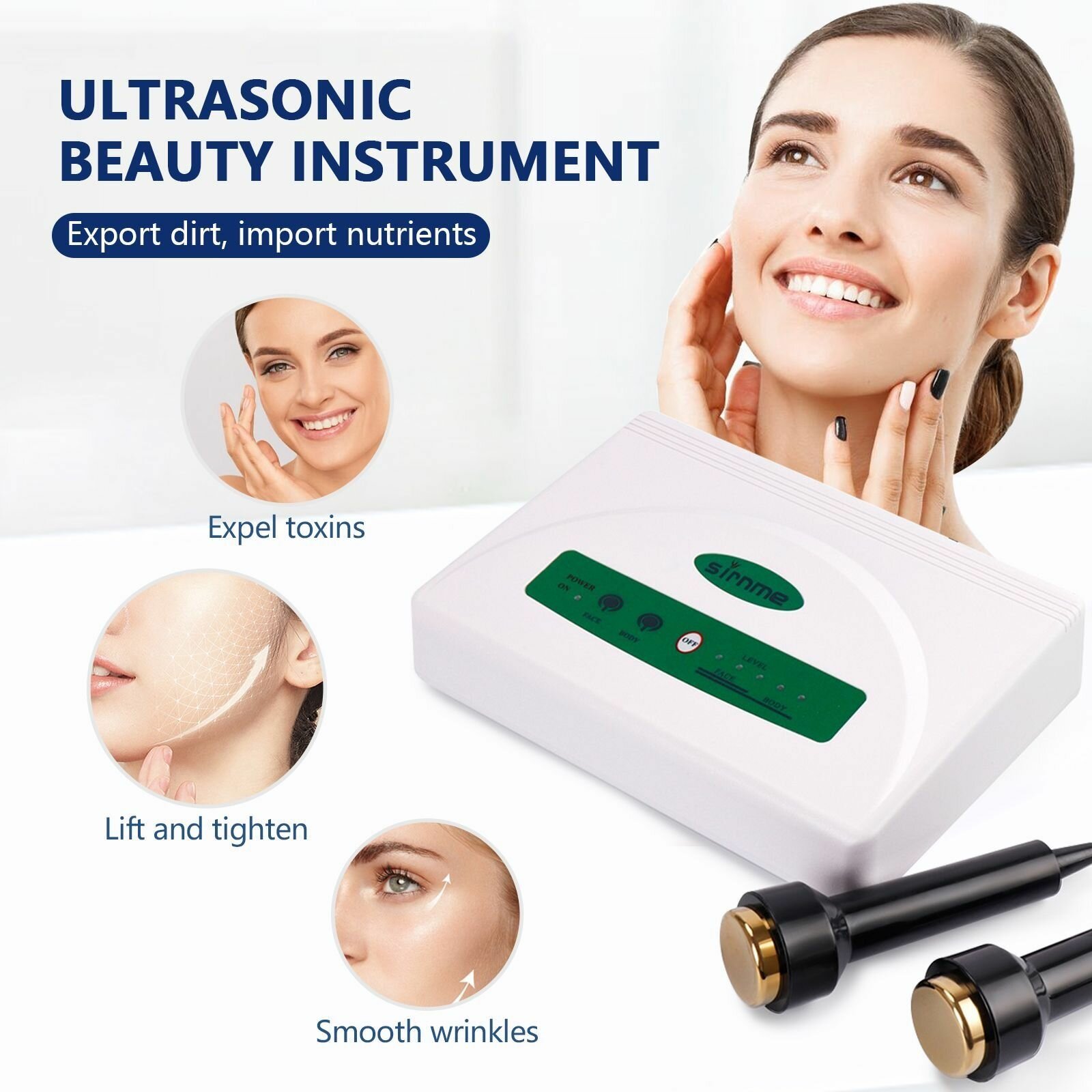 Ультразвуковой косметологический аппарат, уход за кожей тела, лифтинг лица, очищение пор, гидротерапевтический массажер