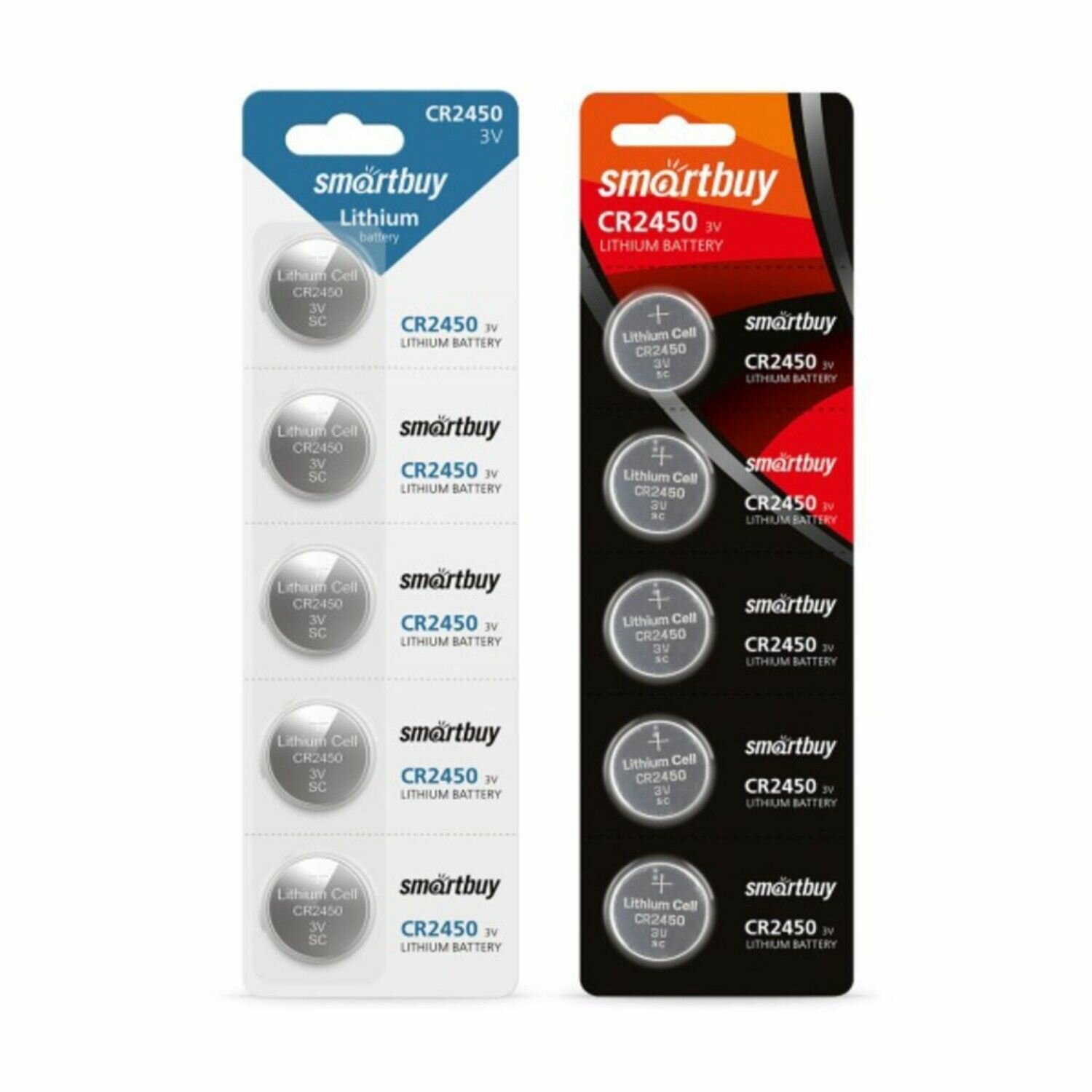 Батарейка-таблетка CR-2450 Smartbuy, блистер. Комплект из 5 батареек