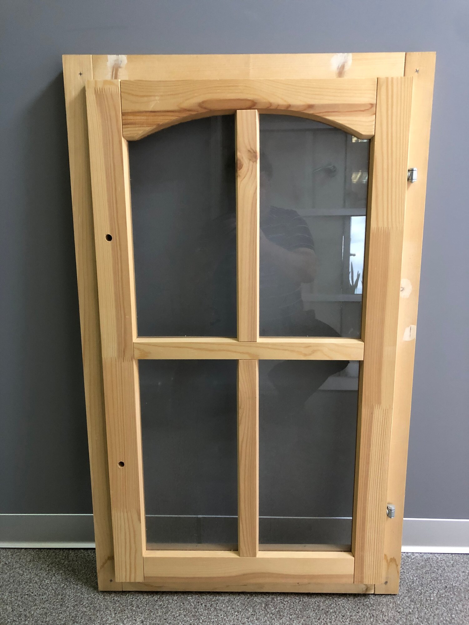 Террасное окно 1000х600 арочное с переплетом