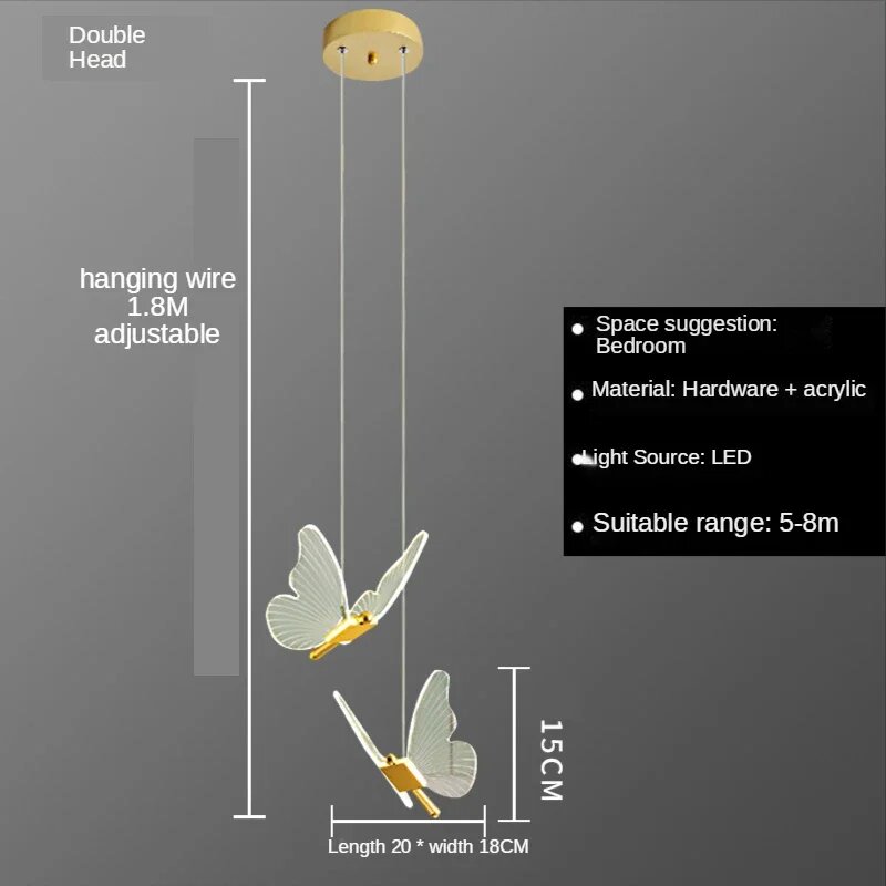 Подвесная люстра бабочка золотая