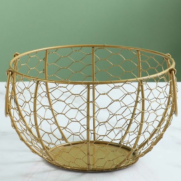 Керамическая корзина для фруктов + мелочей из кованого железа, новое кухонное хранилище