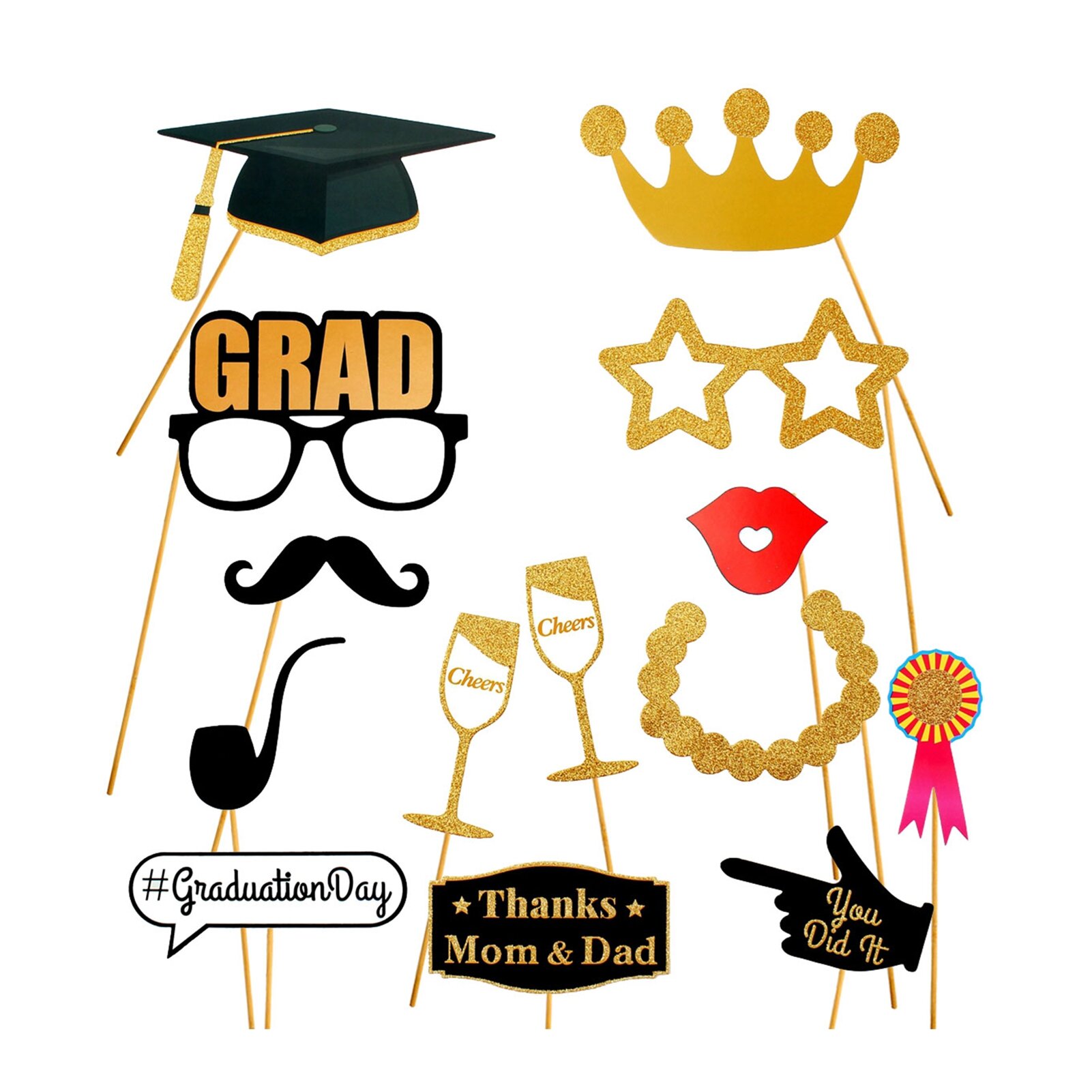 28 шт. выпускной бумажные очки блестящие очки фото реквизит школьный класс одноклассники праздничные принадлежности поздравления выпускной праздничные украшения