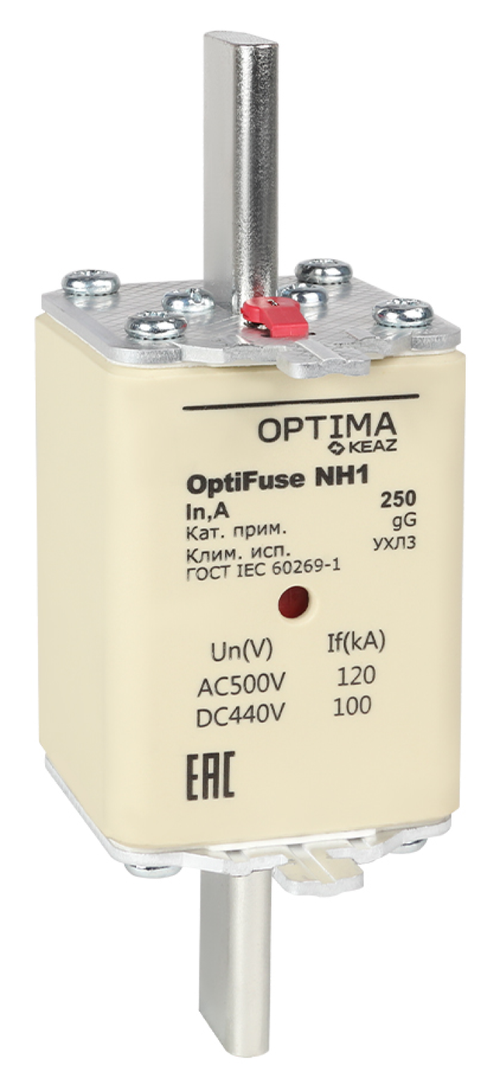 Вставка плавкая КЭАЗ OptiFuse NH1-200-gG-УХЛ3, габарит NH1 200А 690В, 374945 / предохранитель