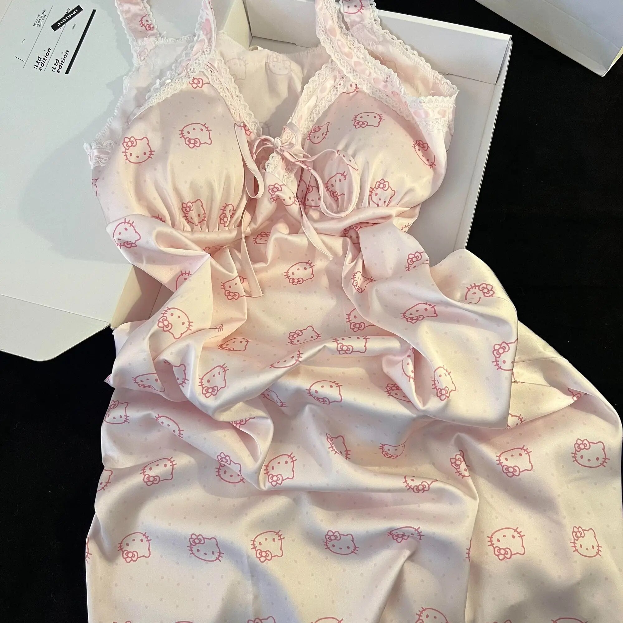 Пижама MINISO Hello Kitty из ледяного шелка, 4XL, Розовый