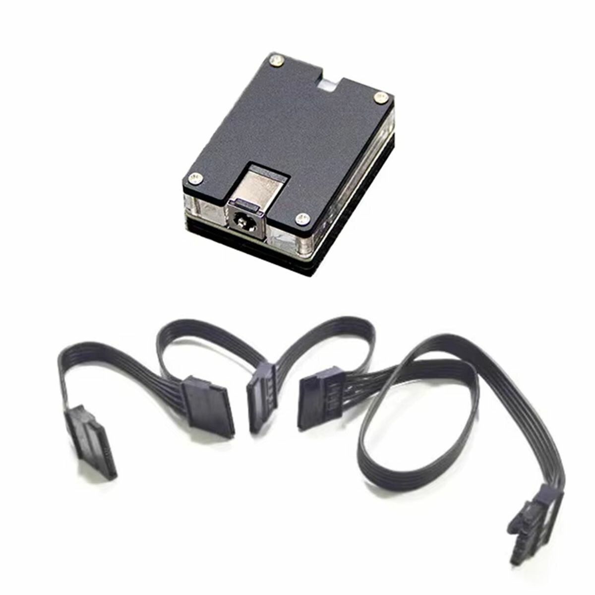 DC12V 5.5x2.5mm To 12V 5V SATA HDD SSD Кабель Питания Жесткий Адаптер 4SATA