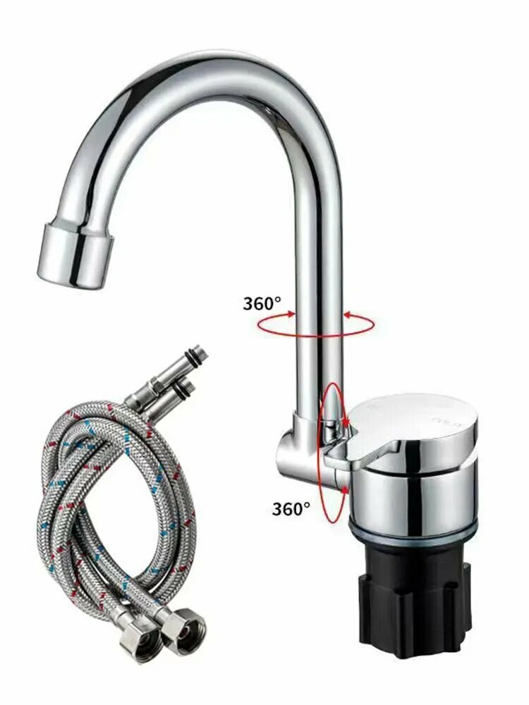 Складной кран для автодома 360 с подводкой воды медный однорычажный смеситель для раковины кемпера