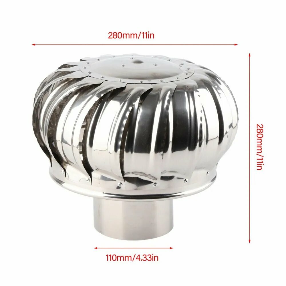 Дефлектор 110 мм для вентиляции, турбо-дефлектор нержавеющая сталь, на трубу 110 мм