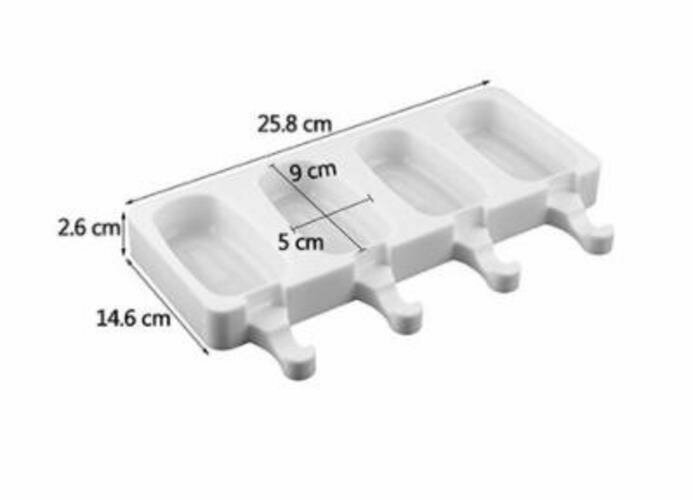 Силиконовое мороженое DIY Самодельные ледяные стержни Холодильник Сок Большой размер лоток Ледяное мороженое Ведро для изготовления пресс - формы инструмент (белый)