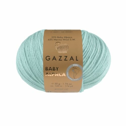Пряжа Gazzal Baby Alpaca 46022 мята (5 мотков по 50г/160м)