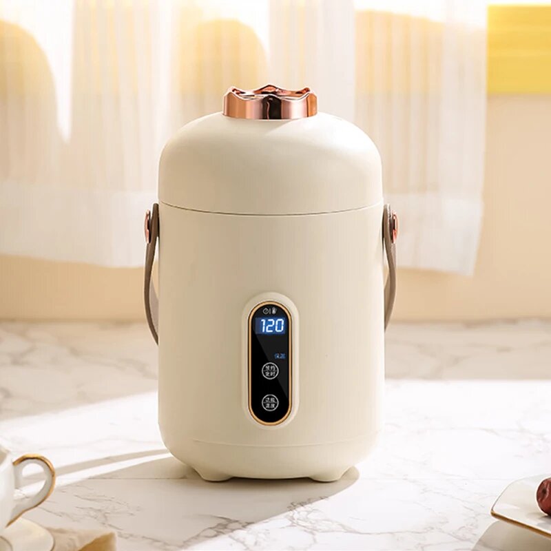 Мини-рисоварка, бытовая электрическая мультиварка, многофункциональная электрическая кастрюля для приготовления пищи, 600 мл, портативная мини-кастрюля с кожаной ручкой, 220 В, Белый, 220-240 В