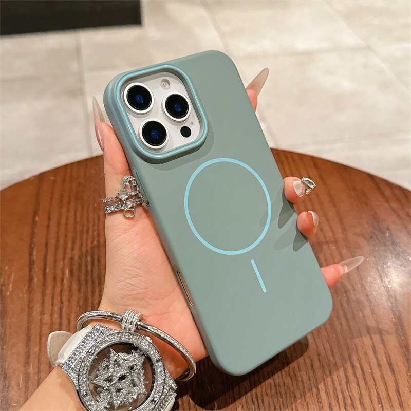 Чехол для айфон 14 про тонкий с магсейф голубой / Чехол для iPhone 14 Pro тонкий с MagSafe голубой