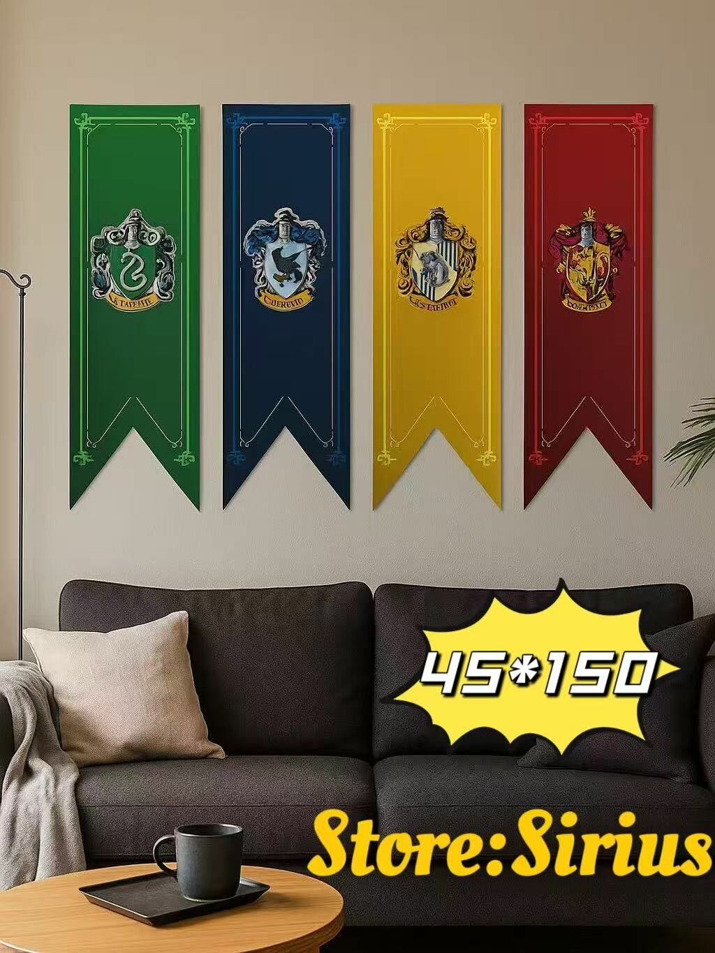 Sirius - Гарри Поттер - Классические флаги факультетов (набор из 4 штук)