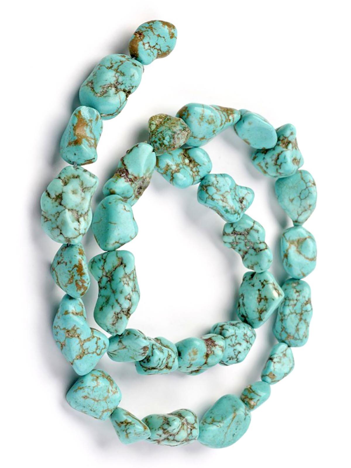 Натуральная бусина Бирюза голубая 0012277 Овал бесформенный от 12х5 до 19х15 мм, цена за 4 шт.