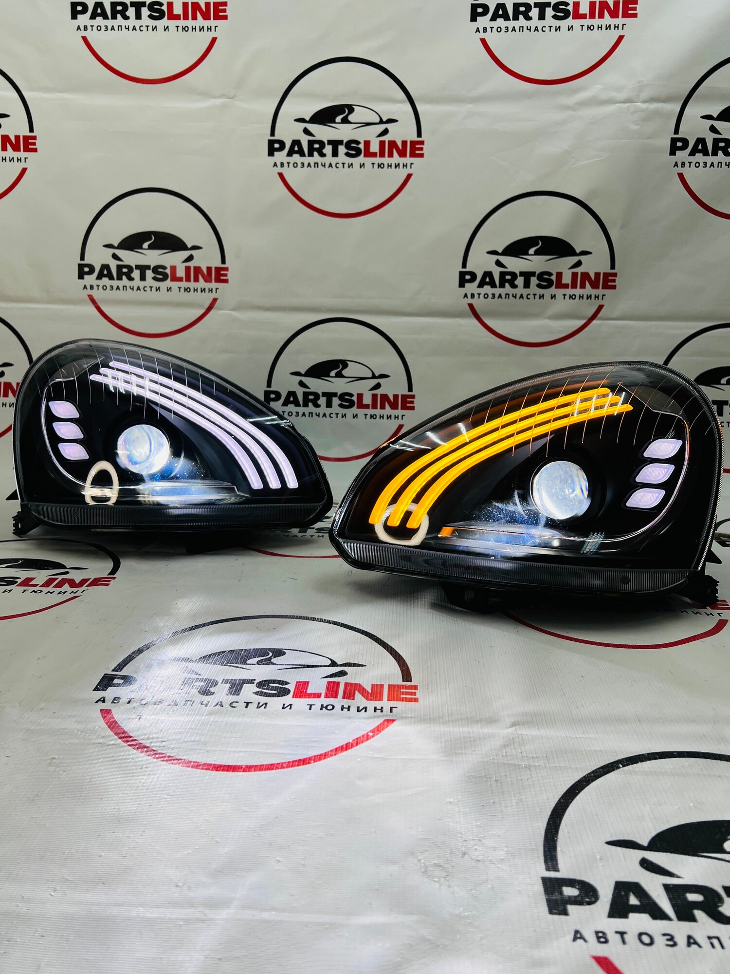 Передние фары Лада Приора 2.5 Bi-led S-class AMG, комплект 2 шт