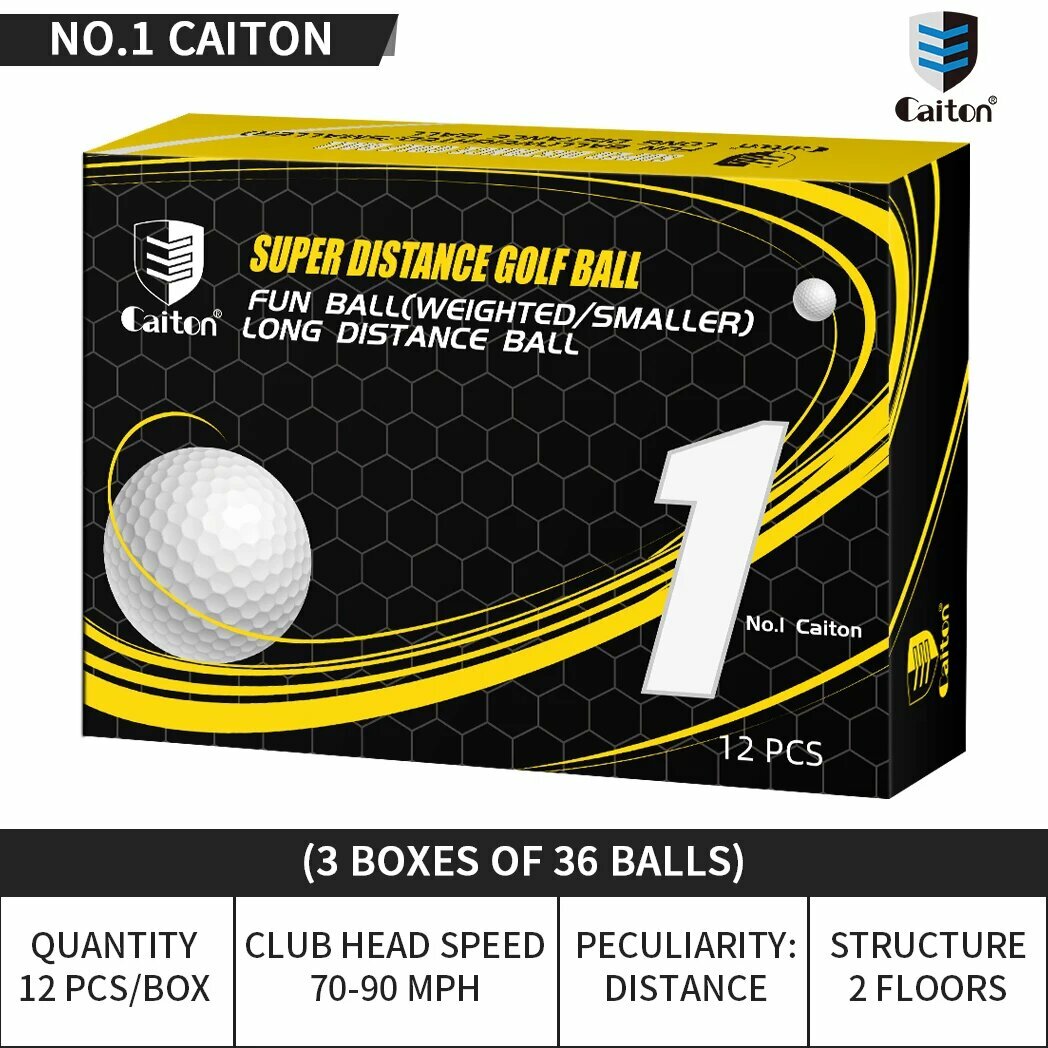 Caiton Ultimate мячи для гольфа, 40 ярдов, для взрослых 36pcs golf ball
