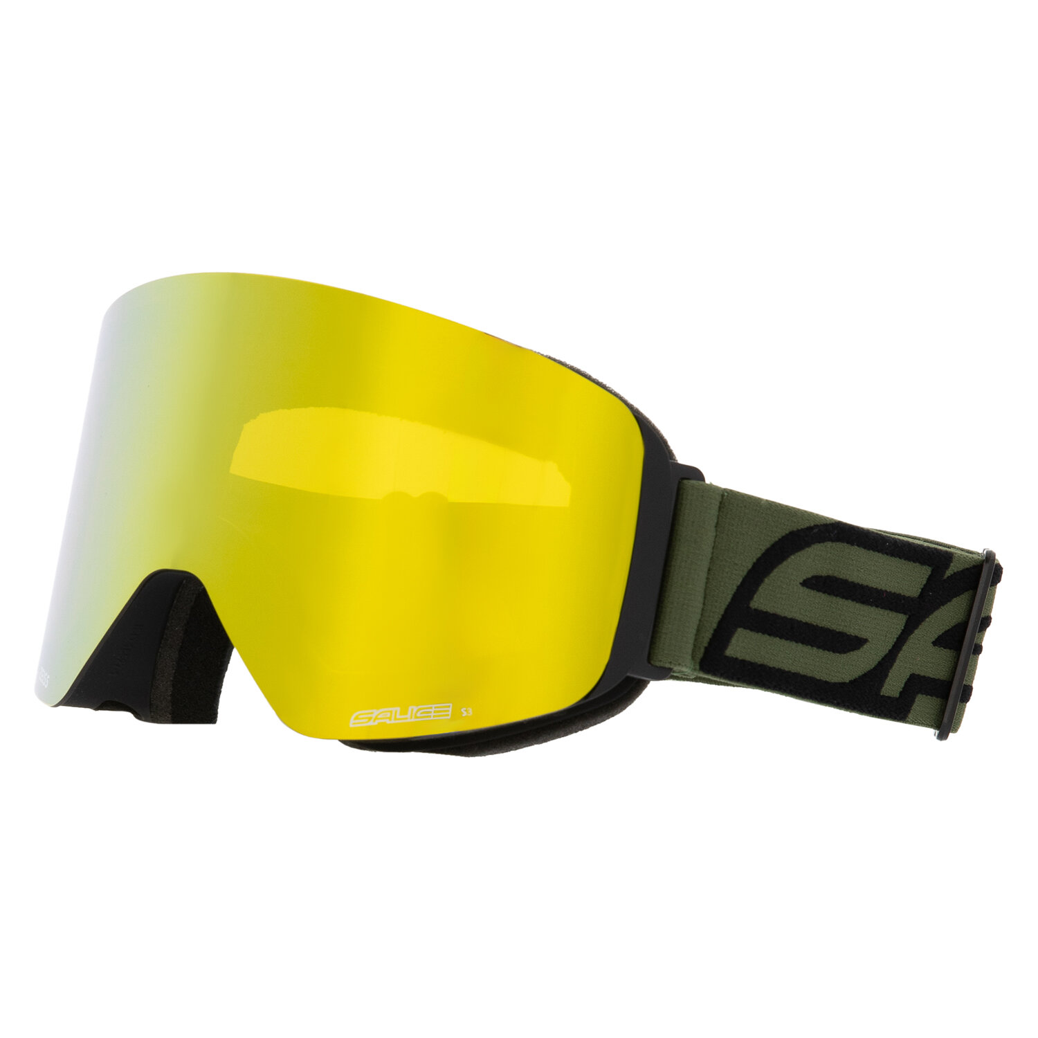 Маска горнолыжная Salice 109DARWF Black-Green/Darw Gold S3+Light Radium S1