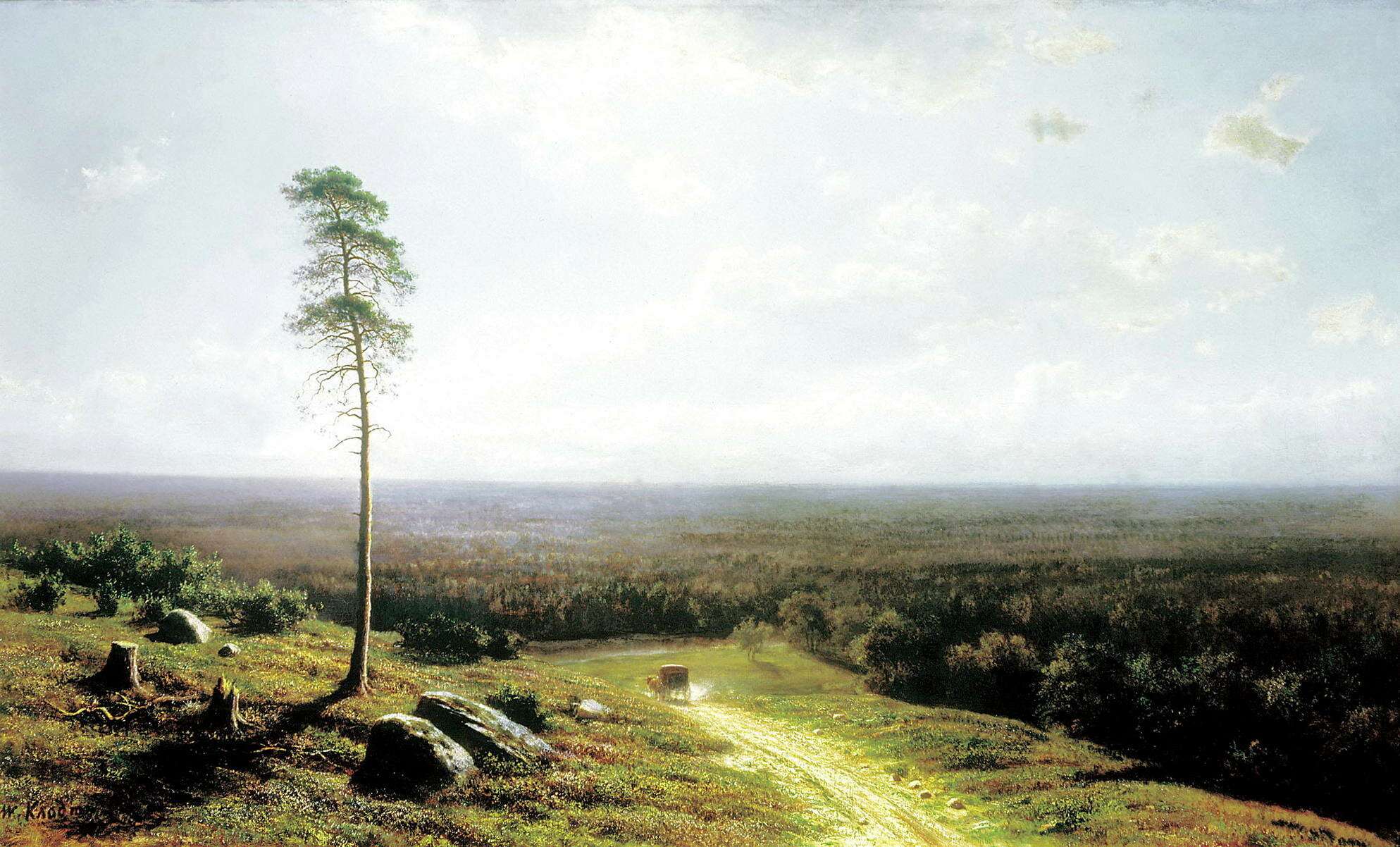 Картина Клодта Михаила Лесная даль в полдень 70х42 см