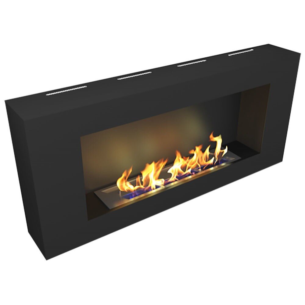 Биокамин ZeFire Orion, нержавеющая сталь, подвесной, черный, 40 см х 13,1 см х 90 см