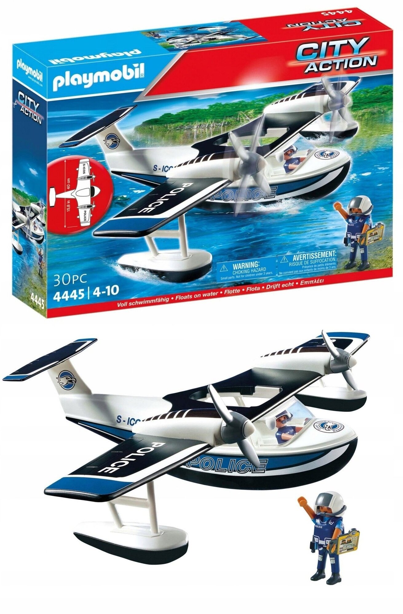 Конструктор Playmobil City - Полицейски гидросамолет - Плеймобиль 4445