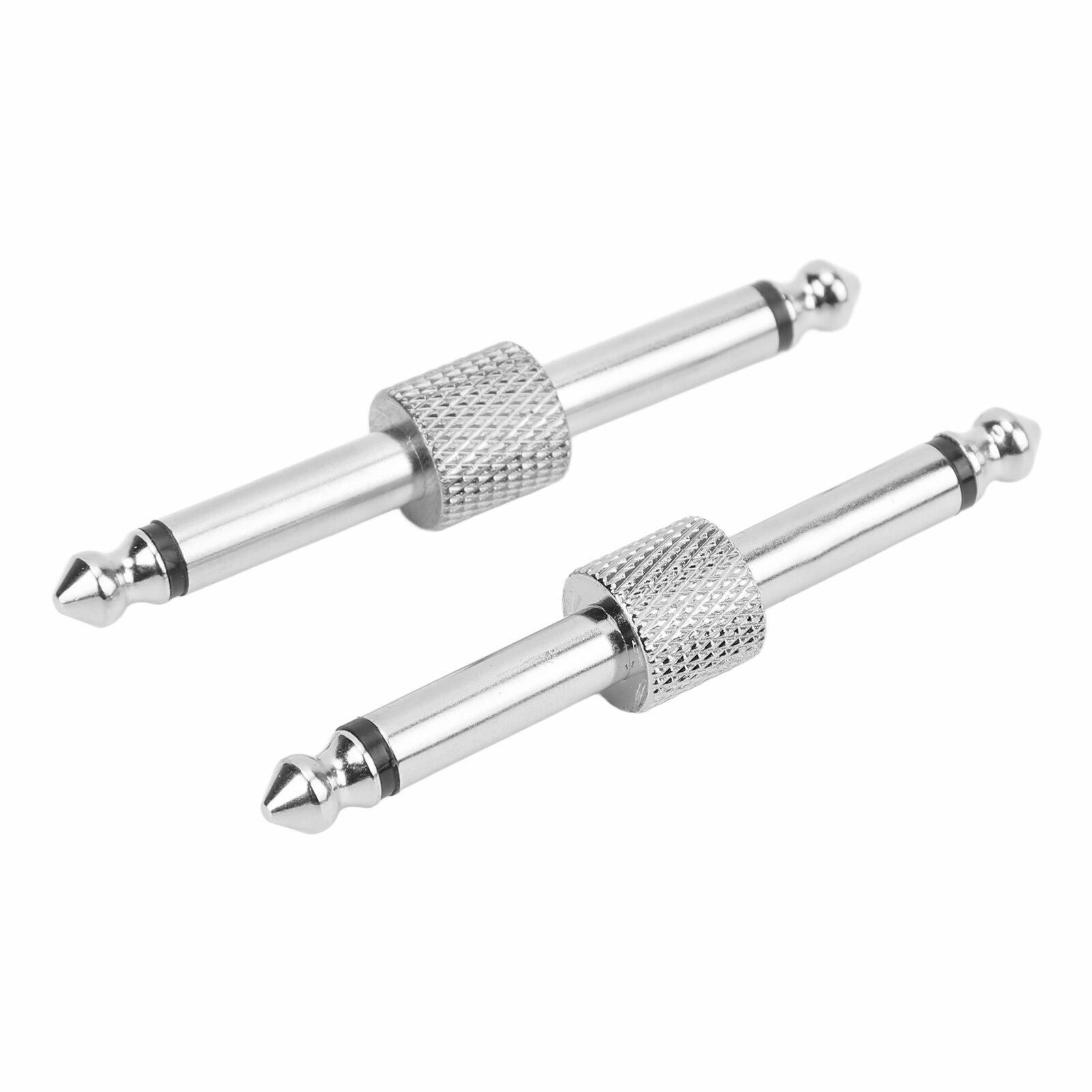 2 шт, 6,35 мм, адаптер для эффектов, разъем для шумоподавления, гитарная педаль, переходник, серебристый