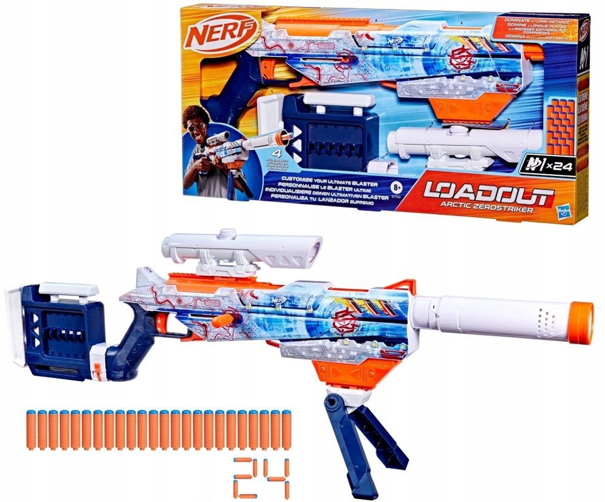 Игрушечное оружие Hasbro Nerf Loadout - бластер ARCTIC ZEROSTRIKER + 24 дротика - Нерф G1763