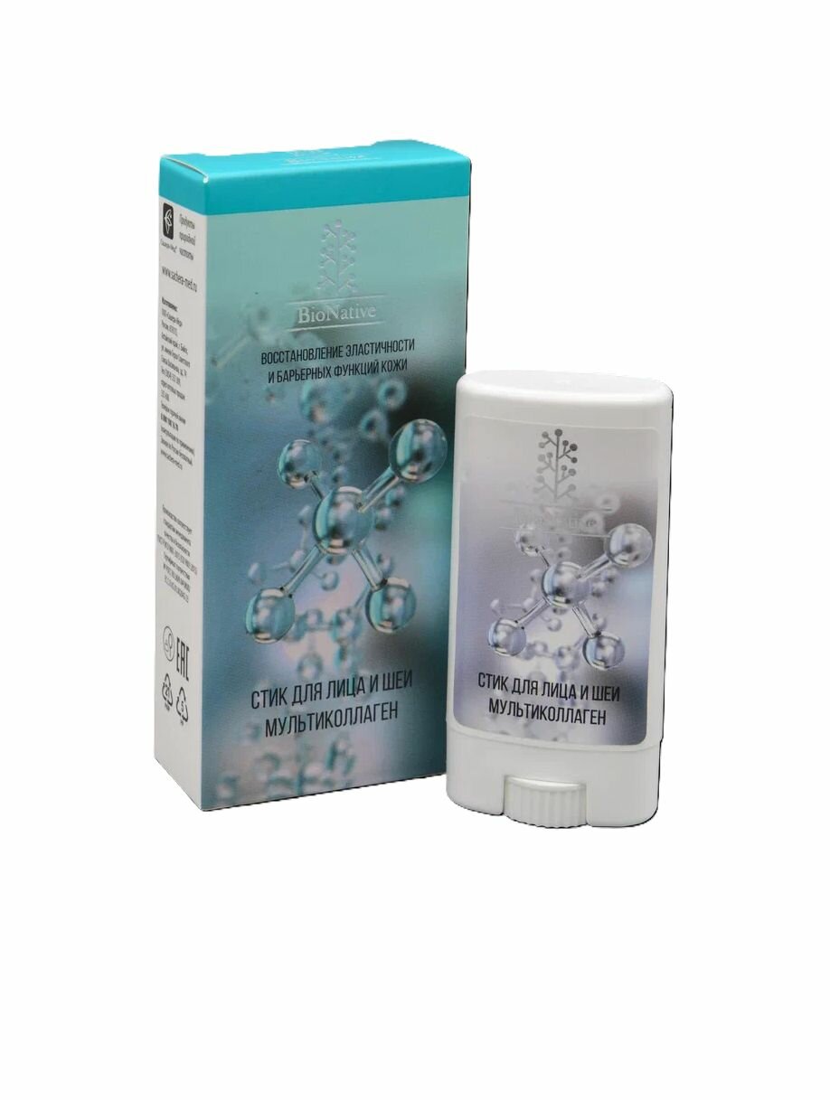 BioNative стик для лица и шеи мультиколлаген 12 г. Сашера-МЕД
