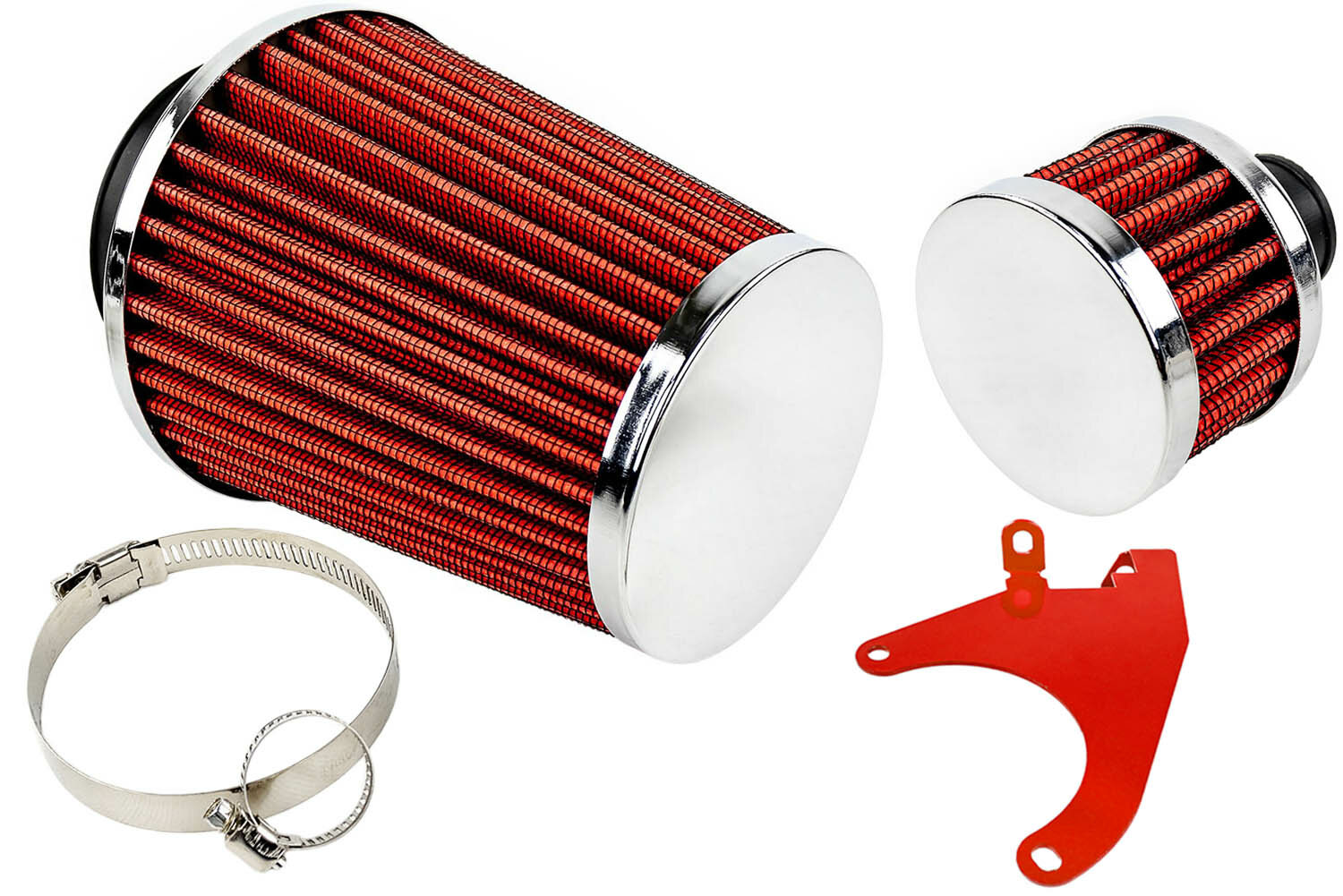 Закрытые красные фильтры нулевики воздуш. и картерный с кронш. на 8кл ВАЗ 2108-15, Гранта, Гранта FL, Калина 1-2, Приора