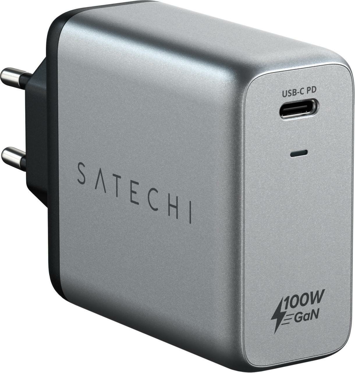 Сетевое зарядное устройство Satechi Compact Charger GaN USB-C 100W Серый космос Type-C