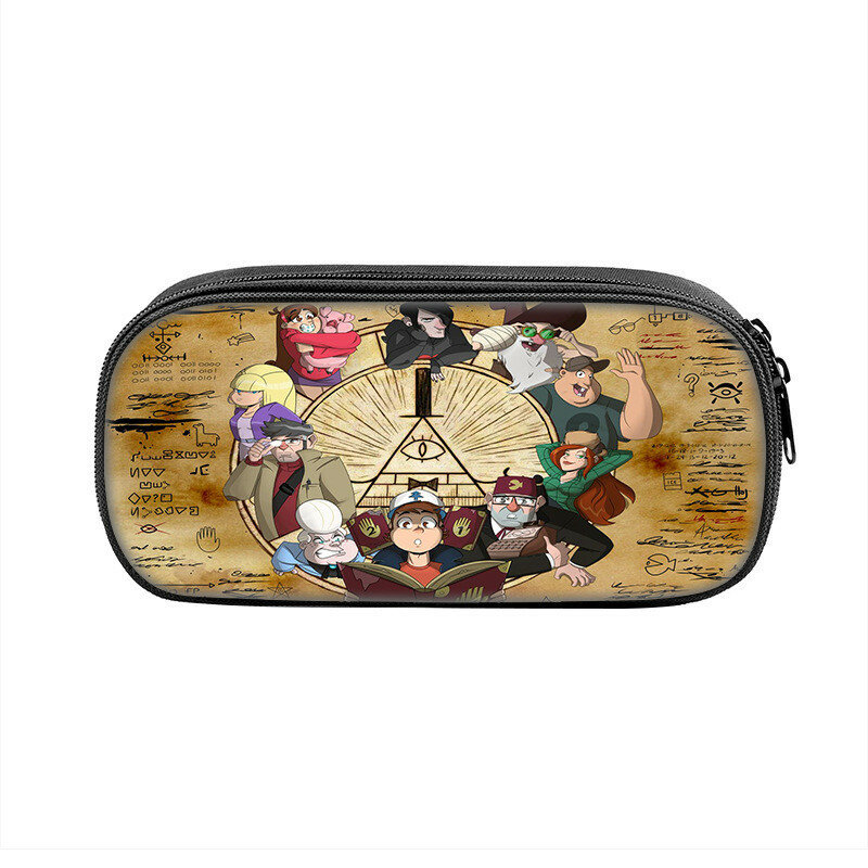 Гравити фолз персонаж пенал большой объем прочный нейлон для школы и дома стиль 14