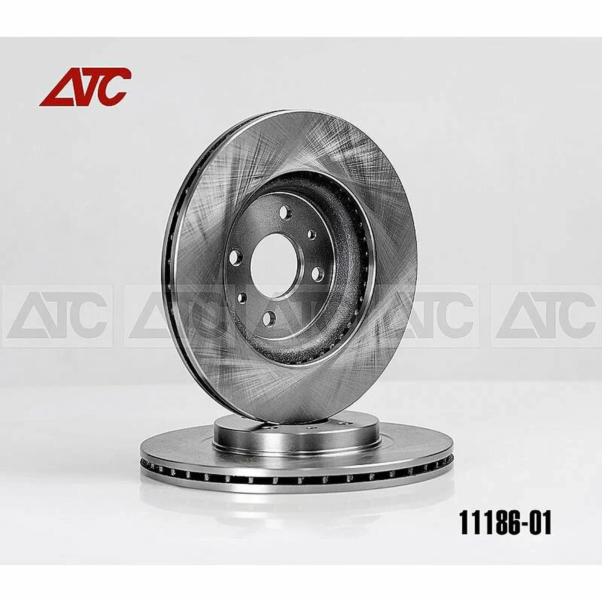 Тормозной диск ATC 1118601, для Lada Kalina/Granta, передний, вентилируемый, серый чугун