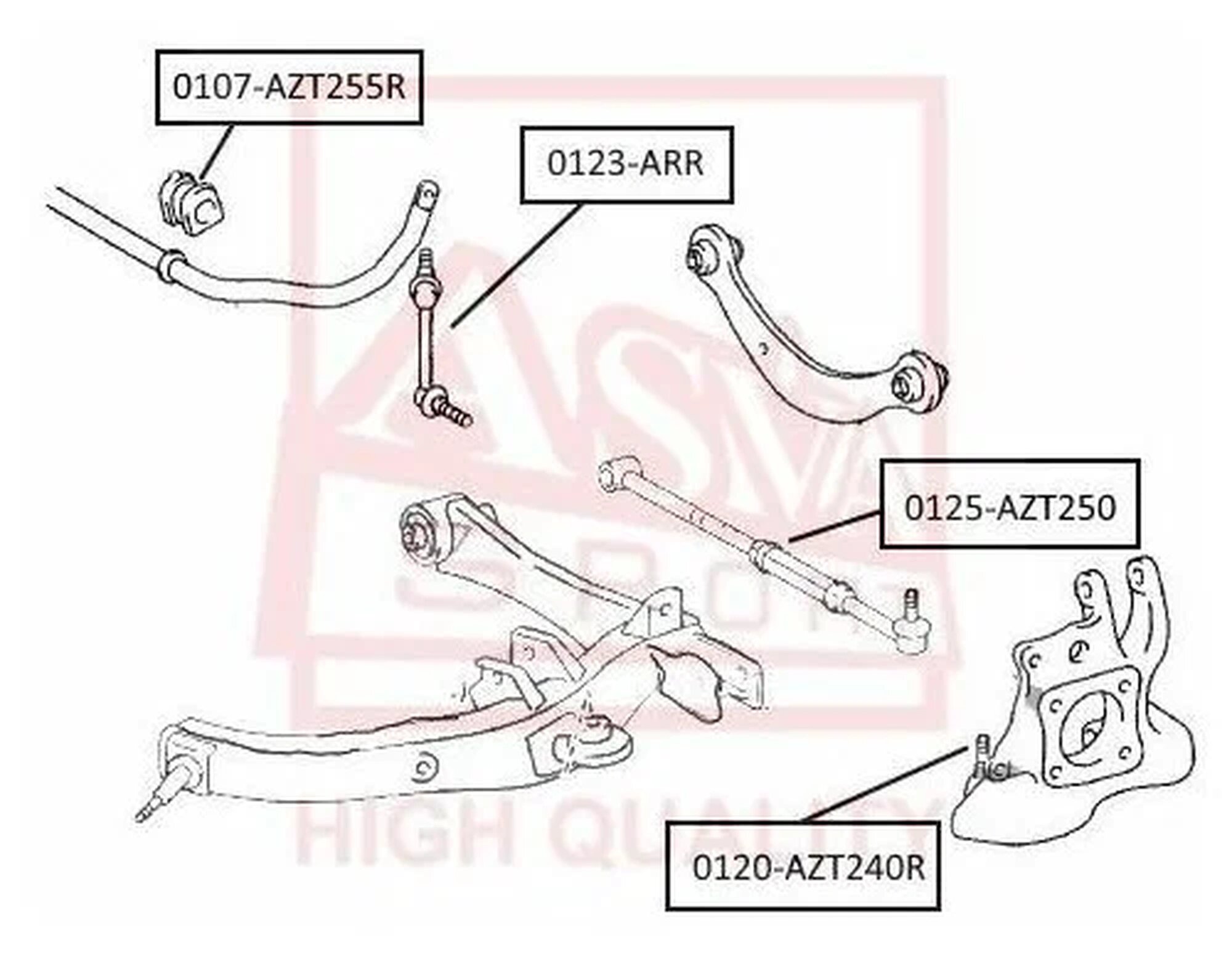 Рычаг подвески ASVA 3148128, для Toyota Avensis, задний, левый/правый