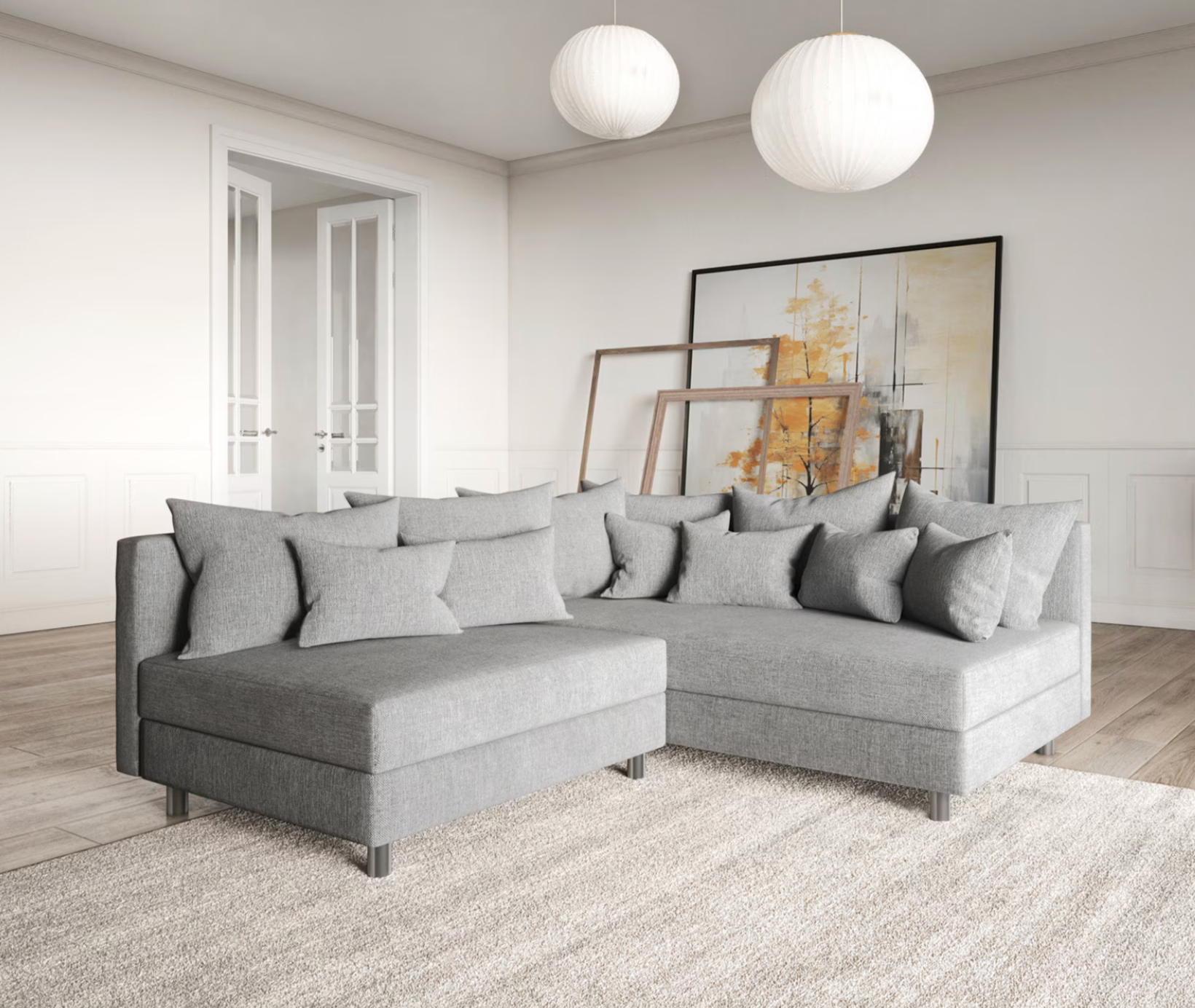 Диван угол Кловис мод4, антивандальный, с пуфом, с ящиком