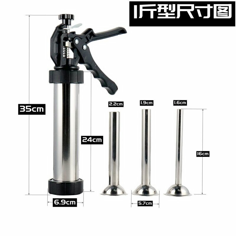 Ручная колбасная шприц-машина для дома Насадки 3-х размеров Наполнитель сосисок и сарделек