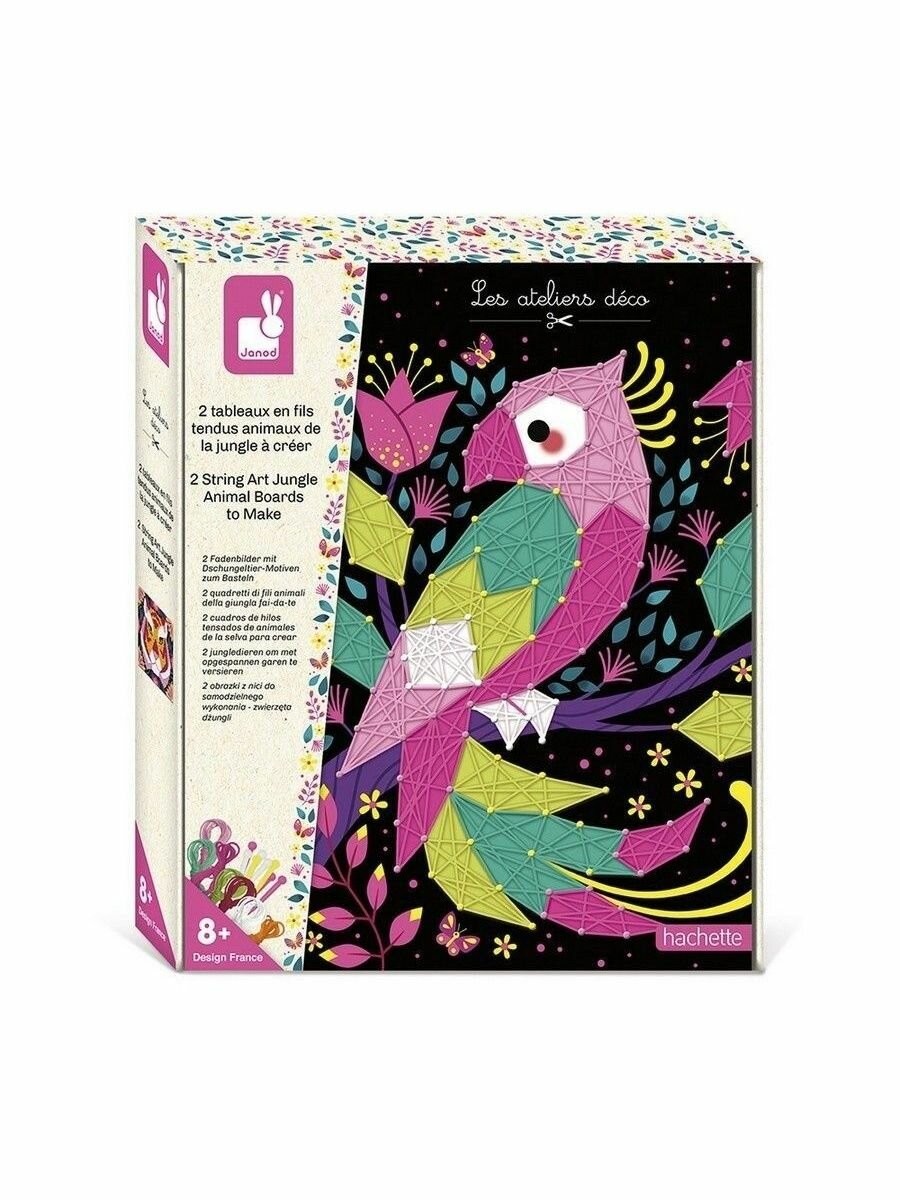 JANOD набор для творчества нитяная графика-стрингарт Жители джунглей серия Hachette